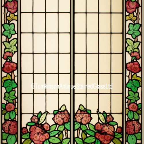 Ref: Fre218 - Antique French Stained Glass Window - "French Art Nouveau ...