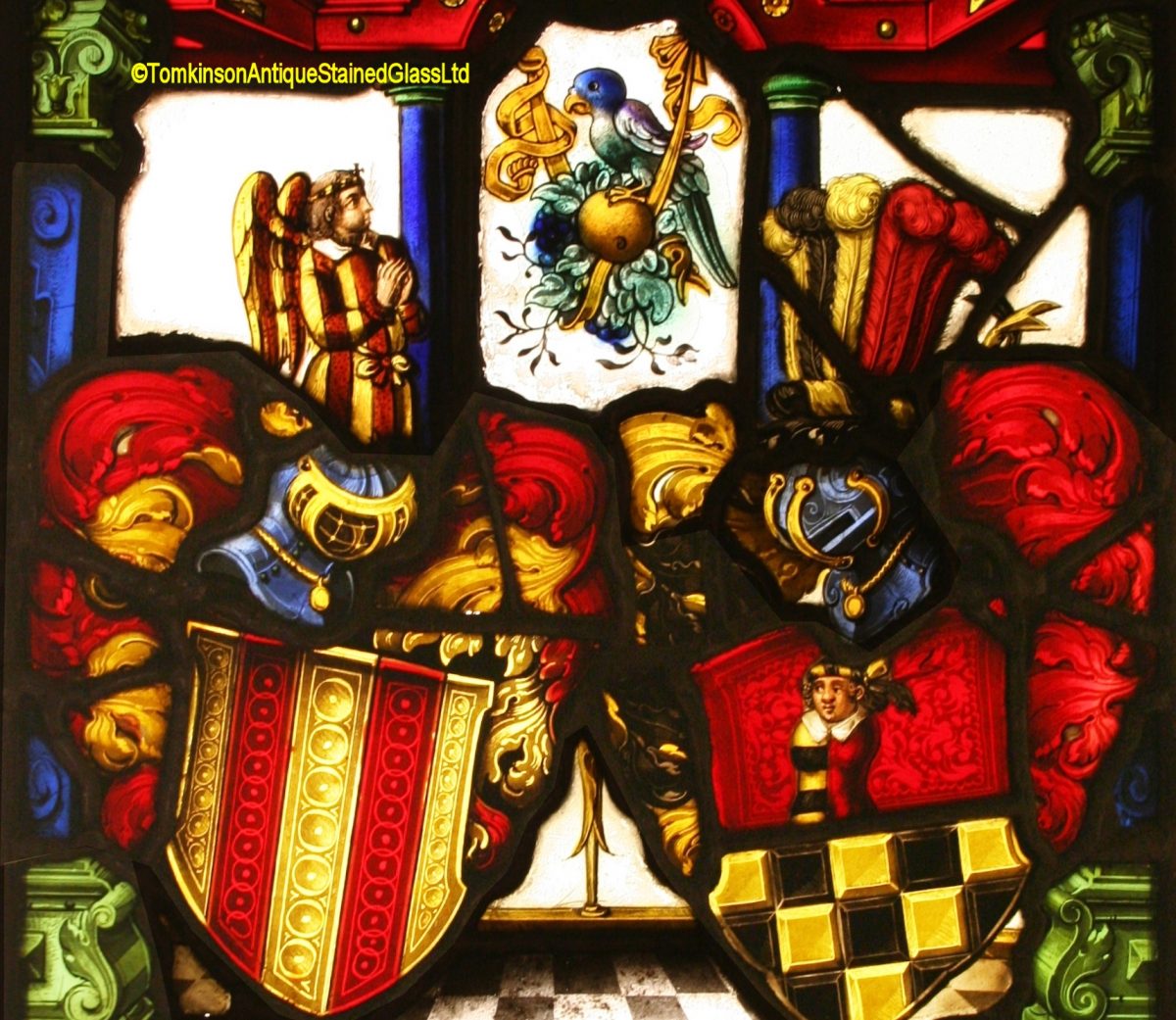 Armorial Heraldic Coat of Arms Stained Glass - Tomkinson Stained Glass