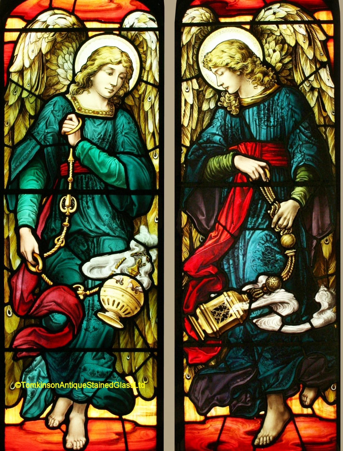 Pre Raphaelite Angels Stained Glass - Tomkinson Stained Glass