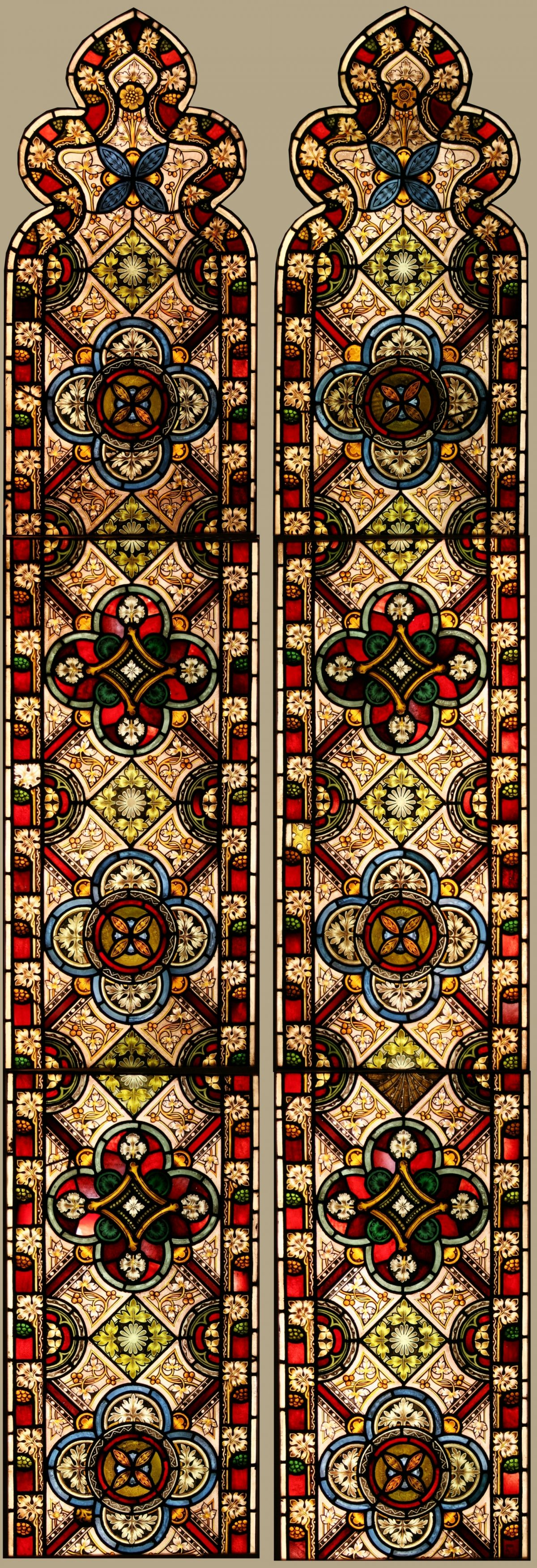 Ref: Vic627 - Victorian Stained Glass Windows - Gothic Lancet Windows ...