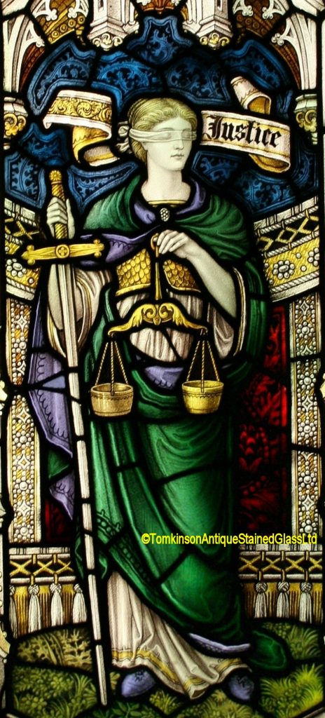 Justice Stained Glass Window - Tomkinson Stained Glass